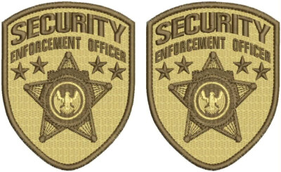 Security enforcement officer 2 Emb Patches 3.75x4.5 Velcr@ On back ...