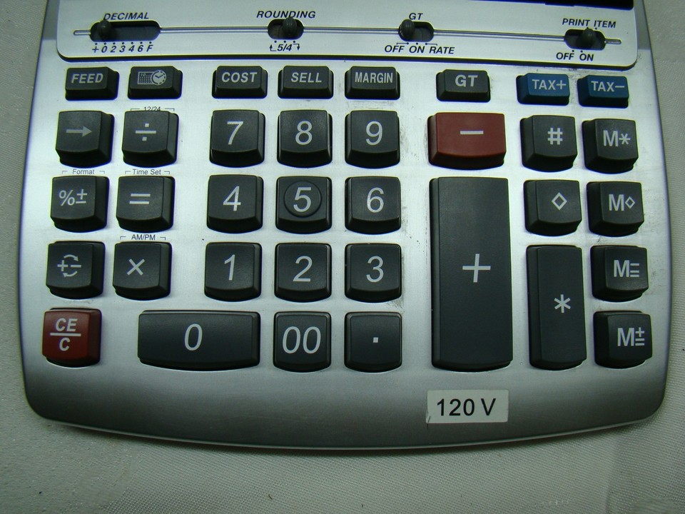 Canon MP11DX 12 Digits 2 Color Clock Calendar Adding Machine Printing ...