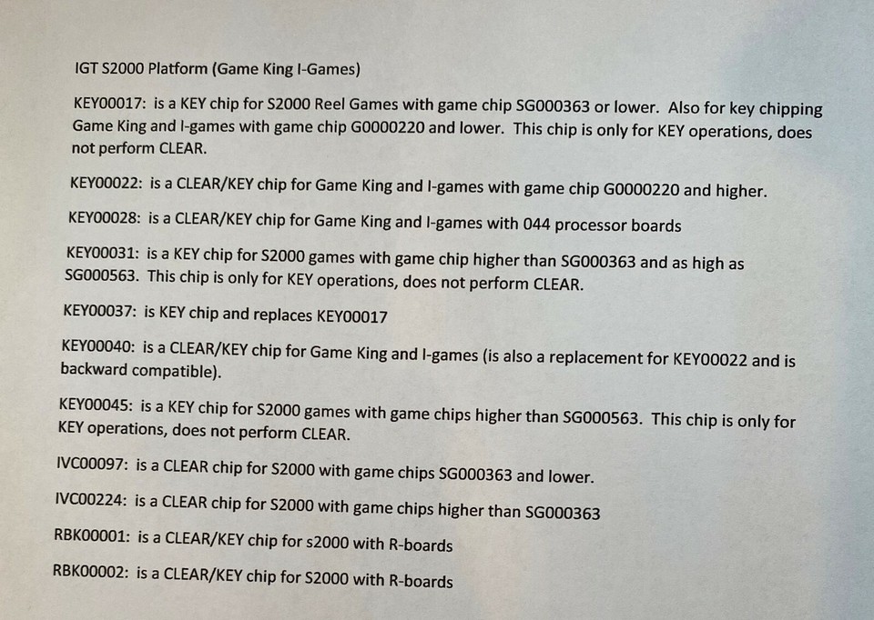 IGT GAME KING I-GAME CLEAR KEY SET 4 chips | eBay