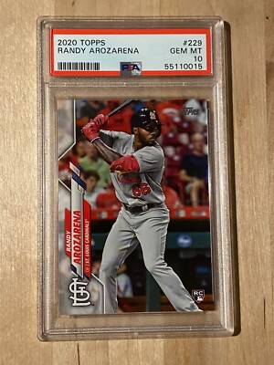 2020 TOPPS #229 RANDY AROZARENA CARDINALS RAYS BASEBALL RC PSA 10 GEM ...