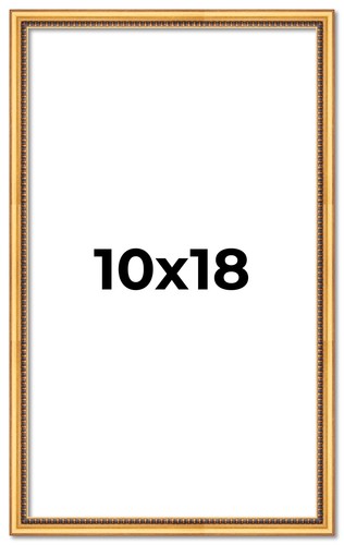 10x18 Frame Beaded Gold Solid Wood Picture Frame | 0.75 Inches Moulding ...