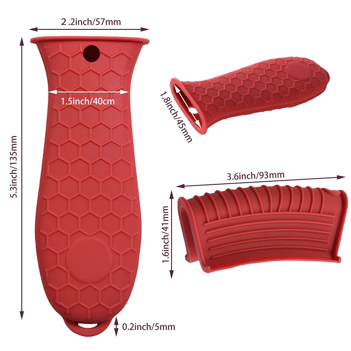 4 Pack Silicone Hot Handle Holder Assist Pan Handle Sleeve Pot Holders ...