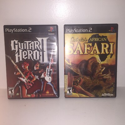 Lot 2 Activision Sony PlayStation 2 Games Guitar Hero II Cabela's ...