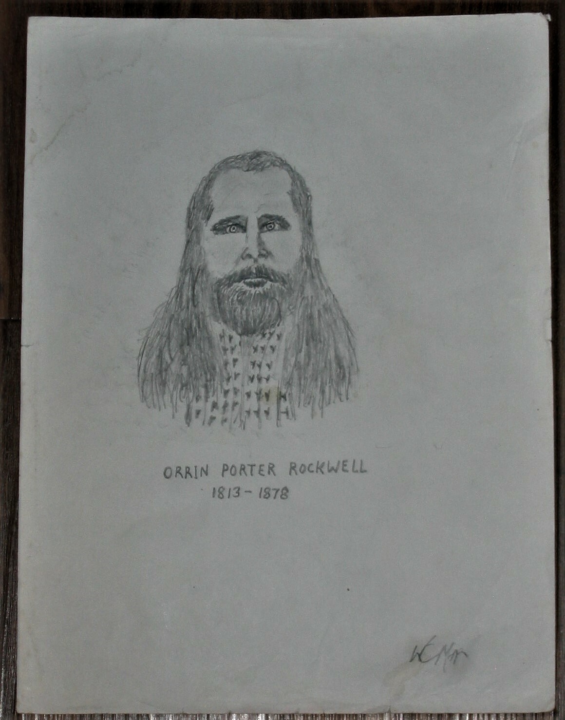 ORIGINAL DRAWING ORRIN PORTER ROCKWELL AVENGING ANGEL DANITE MORMON ...