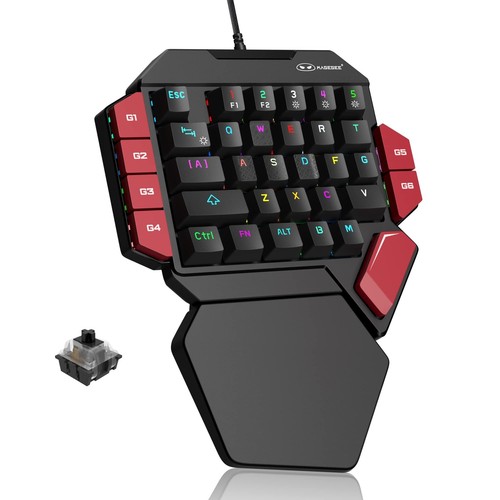 MageGee One Handed Professional Gaming Keyboard, RGB Backlit 35 Keys ...