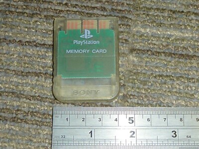 SONY PLAYSTATION 1 PS1 OFFICIAL MEMORY CARD 1 MB 1MB Clear Genuine PSX ...