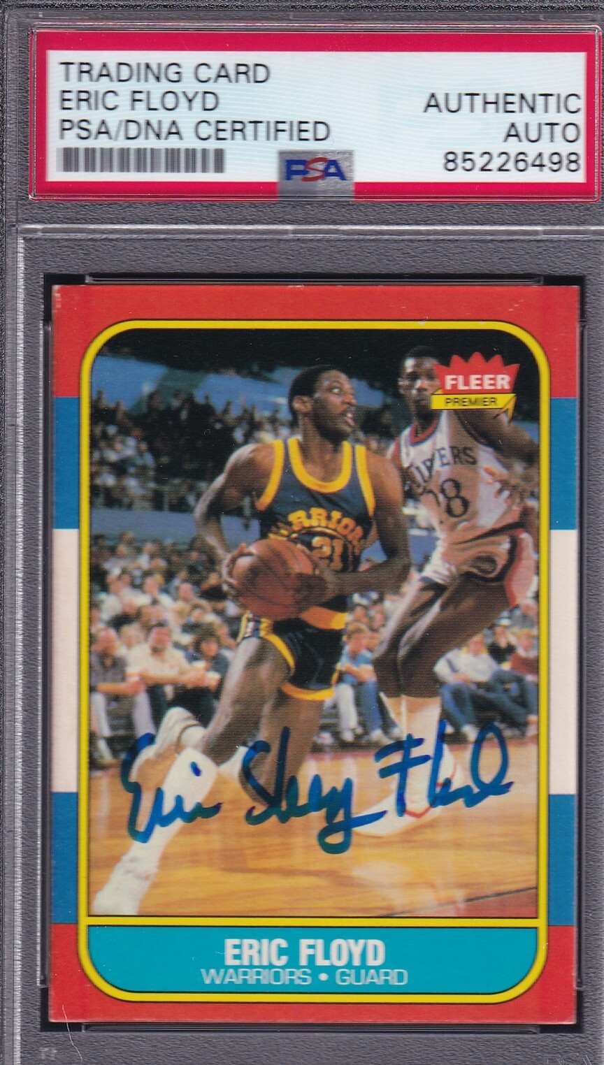1986 Fleer Eric Sleep Floyd Golden State Warriors SIGNED PSA DNA CARD ...