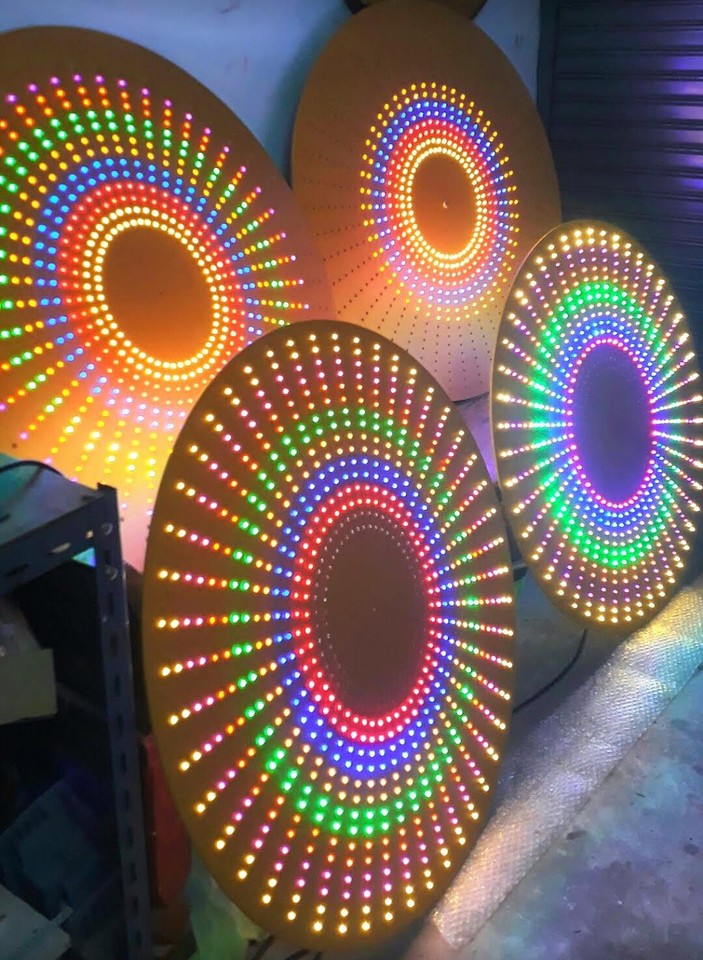 LED Spinning Halo Buddha Light 38cm Hindu Buddhist Worship Shrine Decor ...