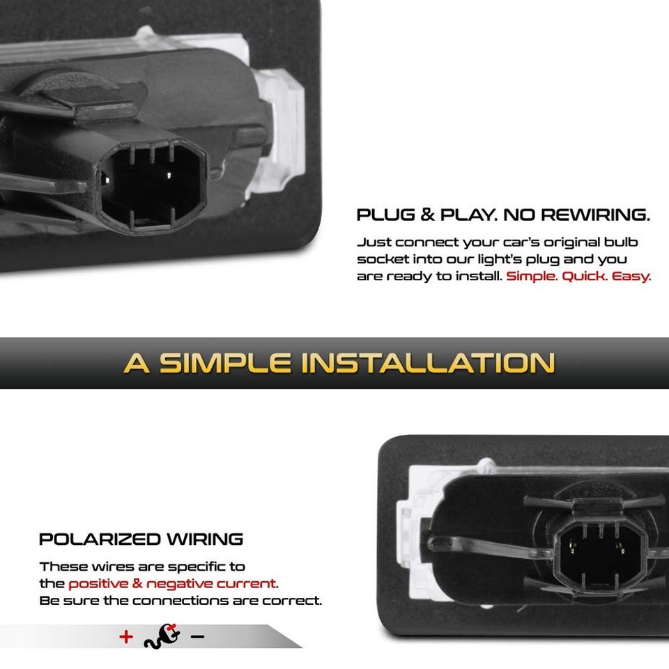 For 2014-2019 Toyota Corolla 18 SMD LED Bright Super License Plate ...