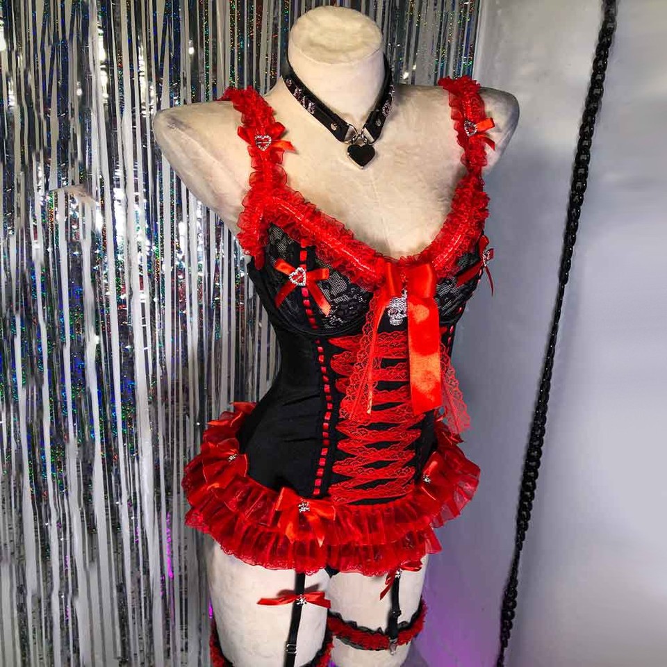 Emo Goth Corset E-Girls Gothic Dress Punk Rock Y2K TOPS Harajuku Grunge ...