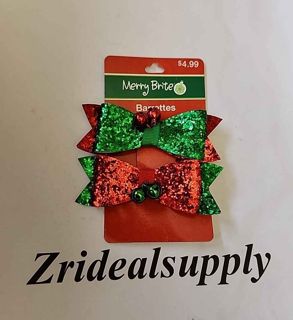 Merry Bite Christmas Popion Barrettes Red , Green | eBay