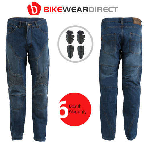 Motorbike Motorcycle Jeans Protective Aramid Blue Denim With CE Biker ...