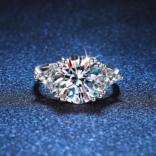 5ct Real D Color VVS1 GRA Moissanite Women Ring 925 Sterling Silver ...