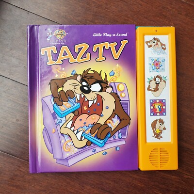 Vtg 90's Space Jam Looney Tunes TAZ TV "Play a Sound" Book 1996 Htf ...