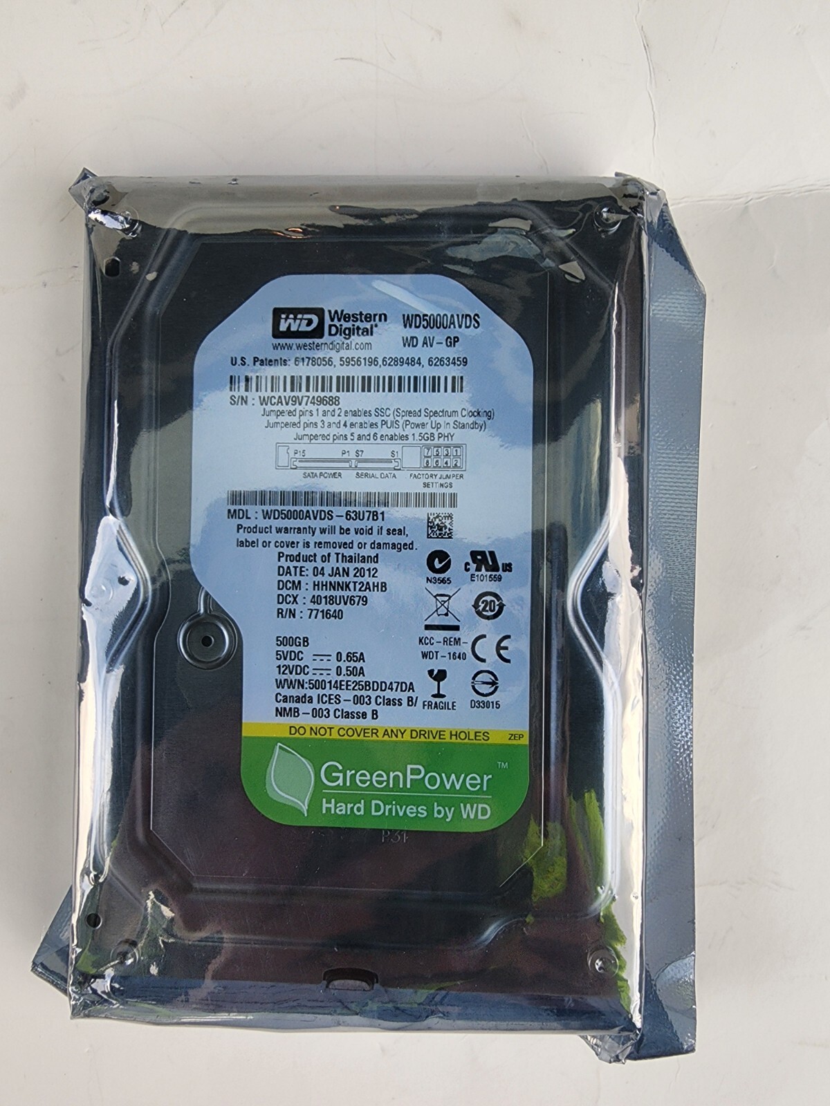 WD Western Digital WD5000AVDS WD AV-GP Desktop Internal Hard Drive ...