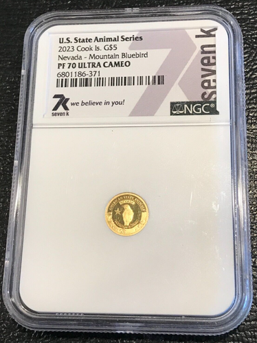 NGC PF 70 UC 2023 COOK ISLAND U.S. ANIMAL NEVADA BLUEBIRD .9999 GOLD ...