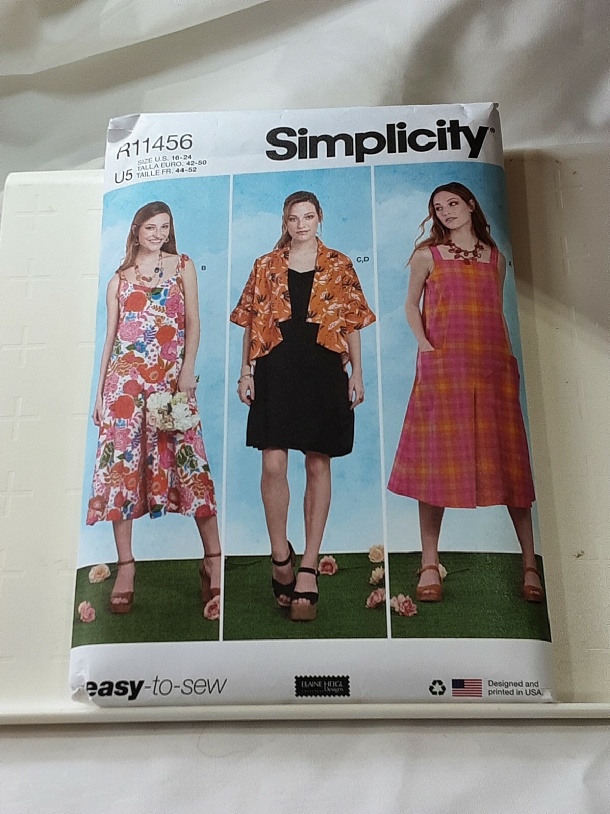 Simplicity 11456/9541 Size 16-24 jacket jumpsuit dress w/straps ...