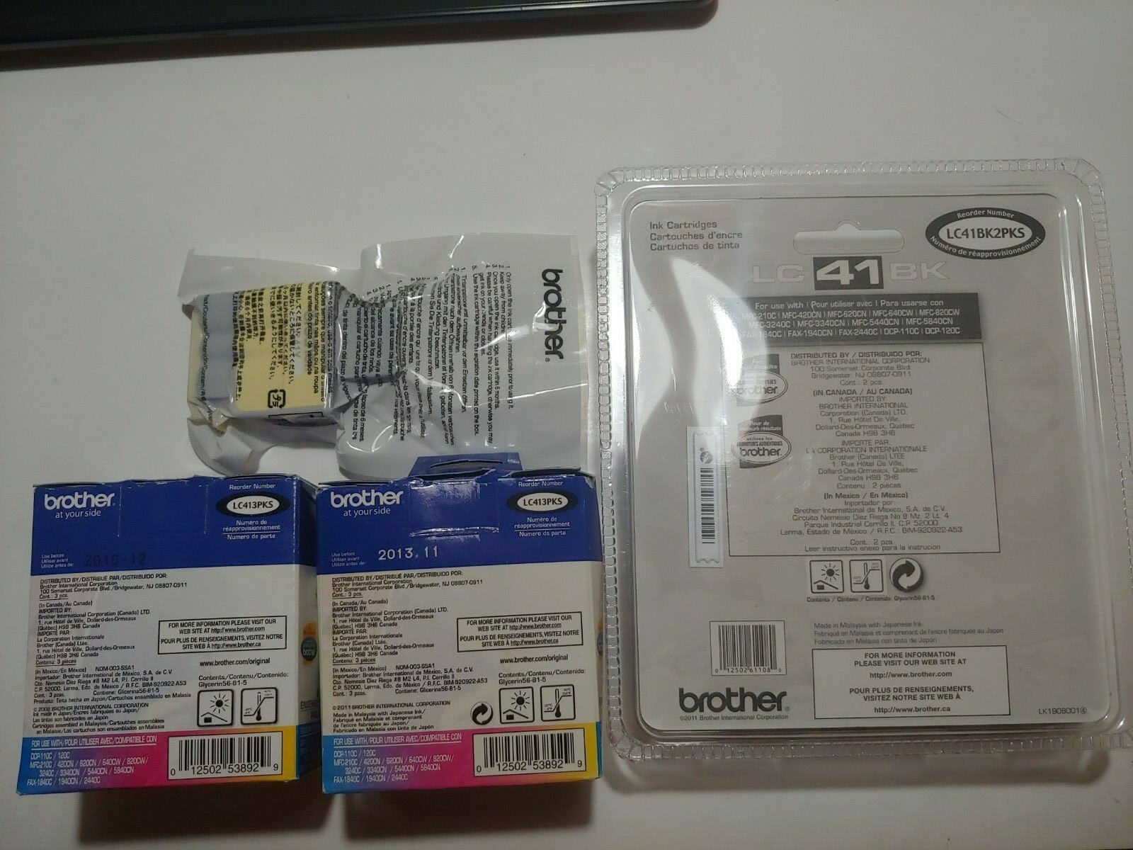 New Sealed Twin Pack Genuine Brother LC41BK Black and Color Ink ...