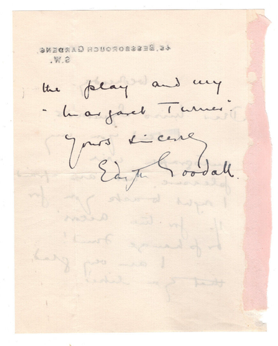 Edyth Goodall Stage Actress 1886-1929 Signed Letter /Autographed | eBay