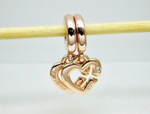 Authentic Pandora #789538C01 Linked Sister Hearts Split Dangle Charm ...