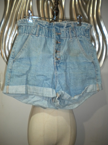 ZARA size 38 women's high waisted denim acid wash shorts | eBay Australia