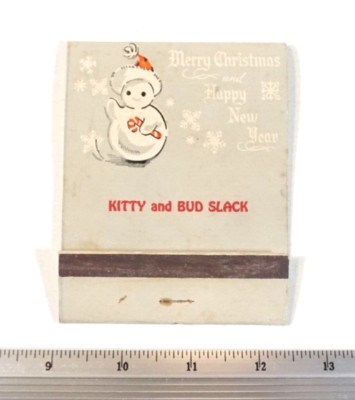 Matchbook Merry Christmas and Happy New Year Kitty and Bud Slack Giant ...