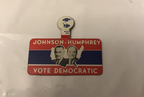 VINTAGE JOHNSON HUMPHREY VOTE DEMOCRATIC LAPEL PIN FOLDOVER | eBay