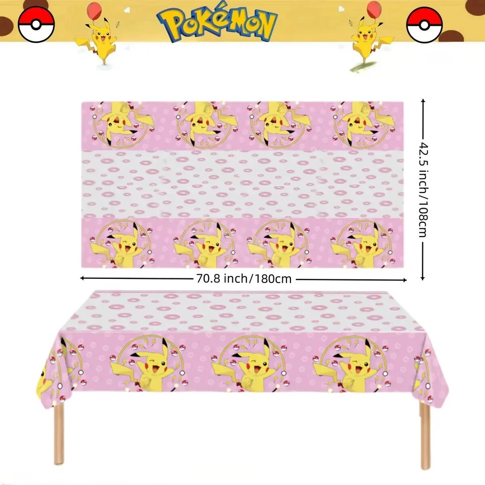 5Pcs Pokemon Tablecloth Birthday Party Decoration Pikachu Disposable | eBay
