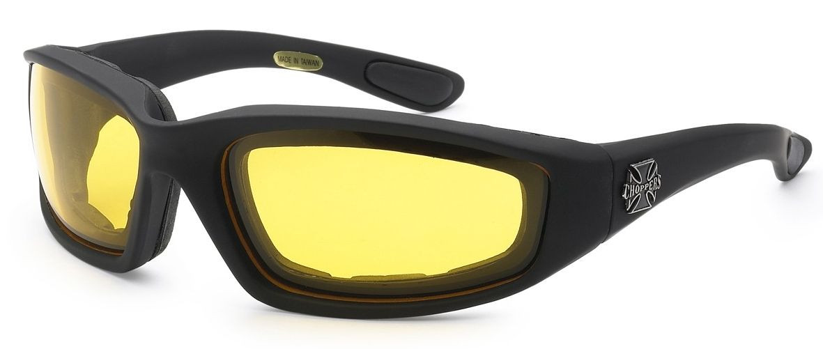 BLACK Chopper Wind Resistant Riding Sunglasses Glasses Padded Sports ...