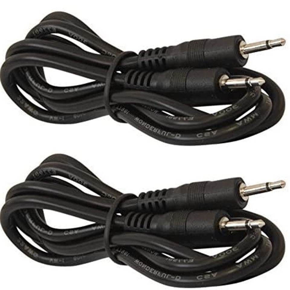 Molded 6ft 2-Pack 3.5mm Mono Male Audio Cables for IR Receivers ...