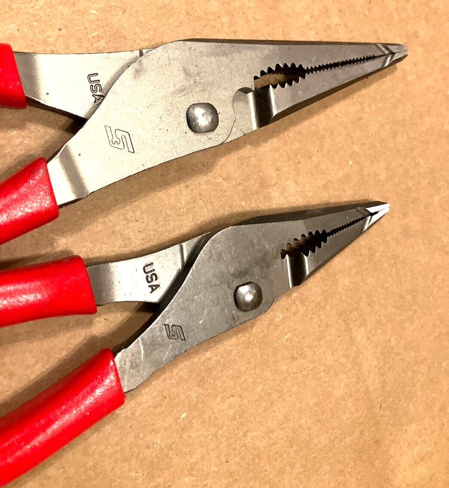 NEW Snap-on™ LN46ACF LN47ACF Red Talon Grip Long Nose Slip Joint Pliers ...