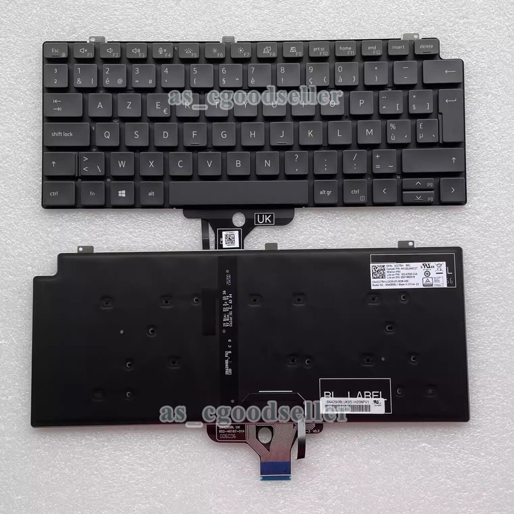 New Keyboard for Dell Latitude 7310/7310 2 in 1 Belgian Clavier BACKLIT ...