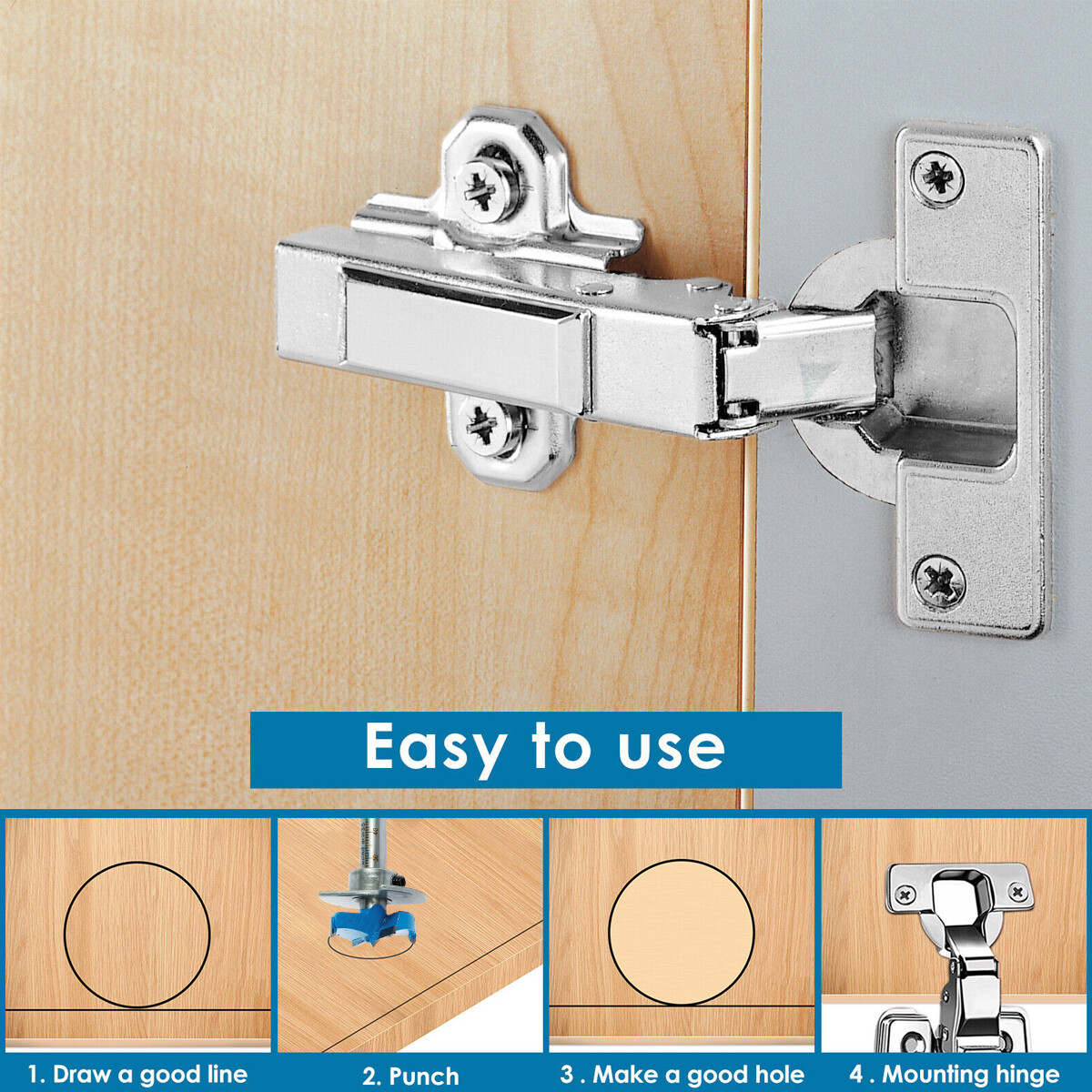 35mm Concealed Door Hinge Jig Accurate Locking Cabinet Hole Opener ...