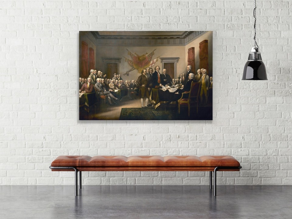 Founding Fathers Sign Declaration Independence Canvas Décor Art Print ...