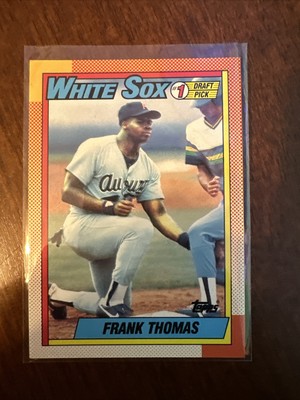 1990 Topps FRANK THOMAS Rookie #1 Draft Pick RC White Sox DOUBLE IMAGE ...