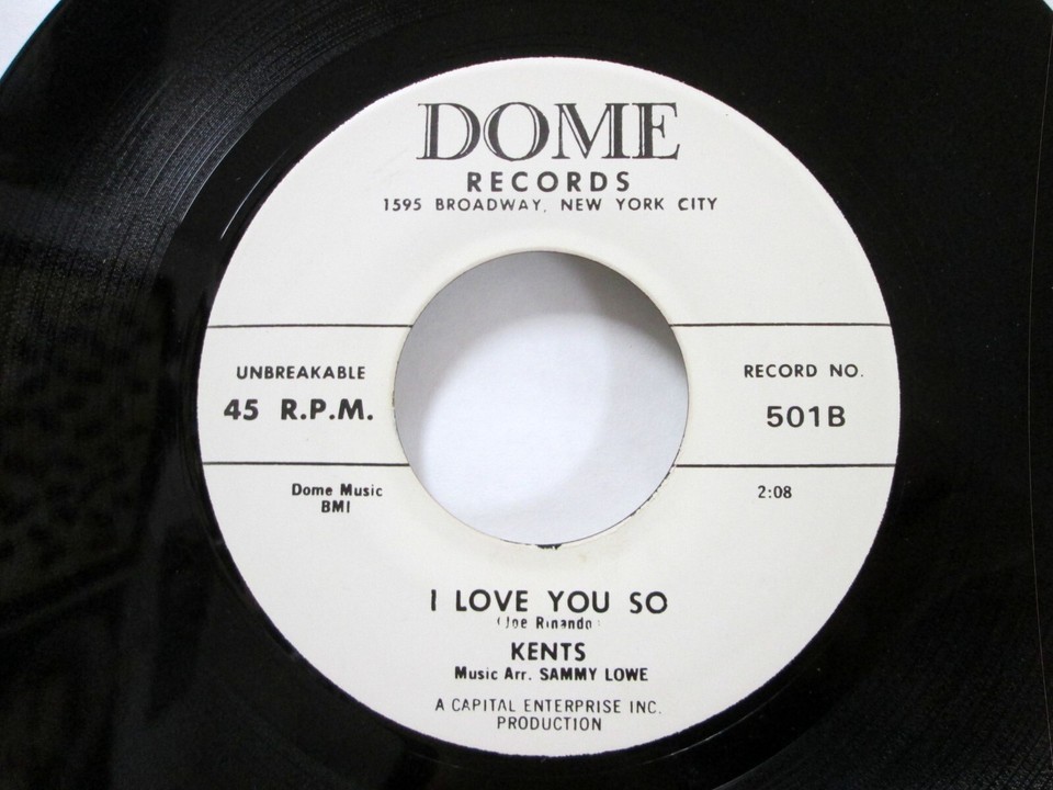 KENTS 45 I Love You So / Happy Beat REPRO kiddie lead doowop Mint-Minus ...