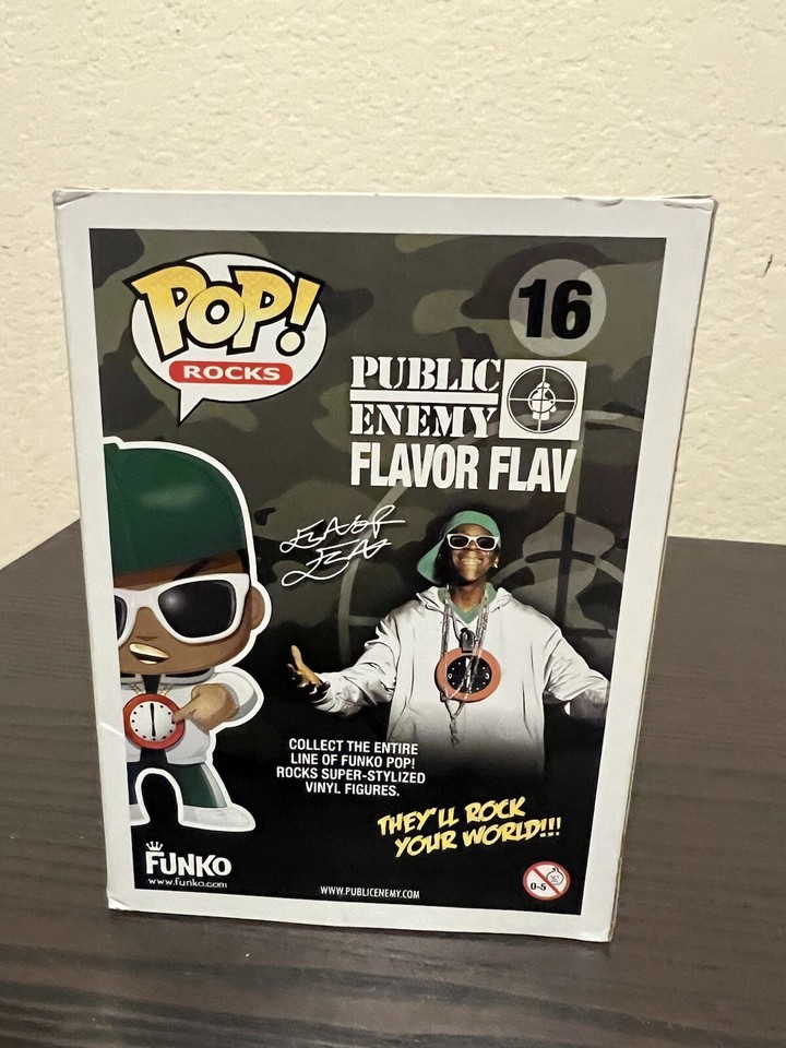AUTHENTIC VAULTED 2011 Flavor Flav Funko Pop #16 Rocks Public Enemy Rap ...