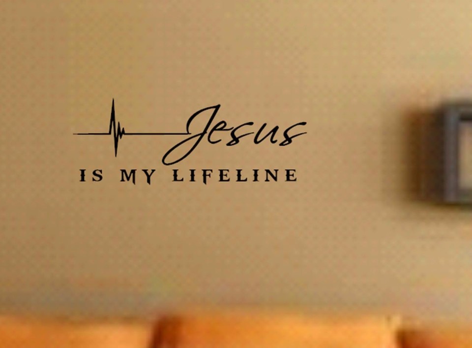 JESUS is my LIFELINE Beautiful Wall Art vinyl Decal Car Window Christ ...