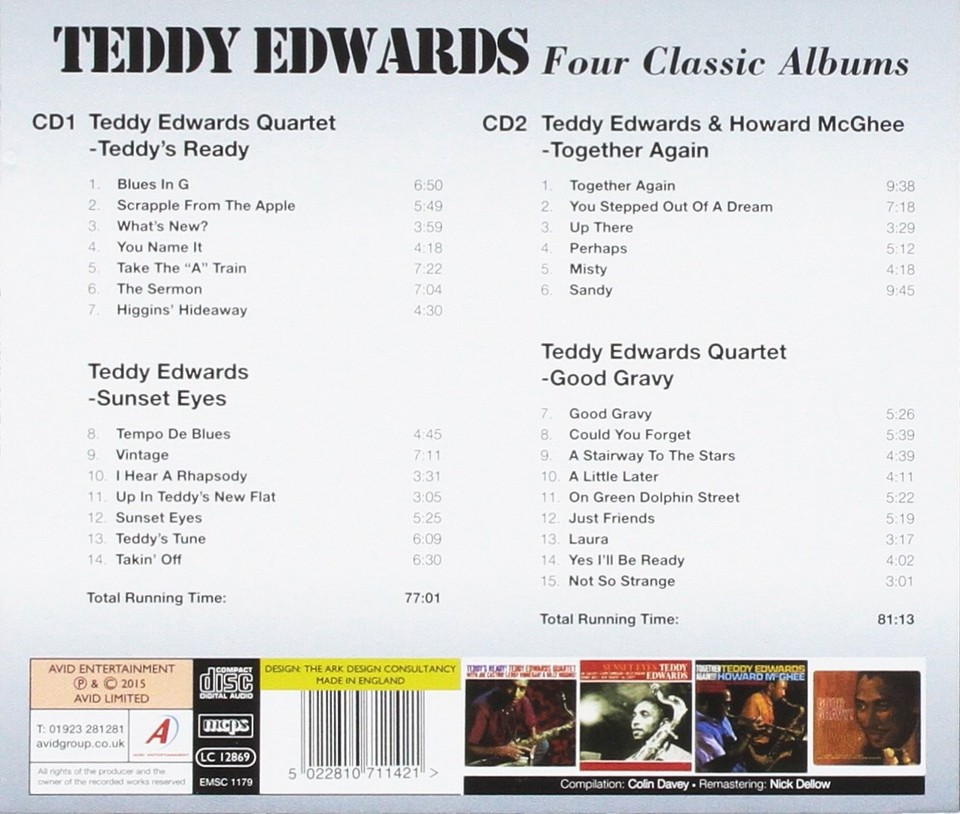 Teddy Edwards Edwards - Four Classic Albums (CD) (UK IMPORT ...