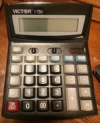Victor 1190 Executive Desktop Calculator 12-Digit LCD. FOR PARTS ONLY ...