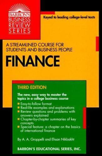 Finance by A. A. Groppelli and Ehsan Nikbakht (1995, Trade Paperback ...