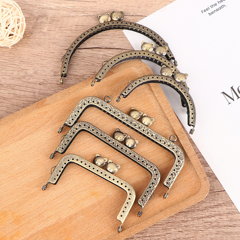 10Pcs/Set 8.5/10.5/12.5CM Cat Head Metal Purse Frame Handle Clasp for ...