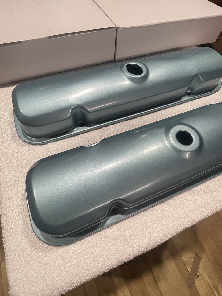 1967-1972 Pontiac GTO Firebird Valve Covers Reproduction Blue Pair 67 ...