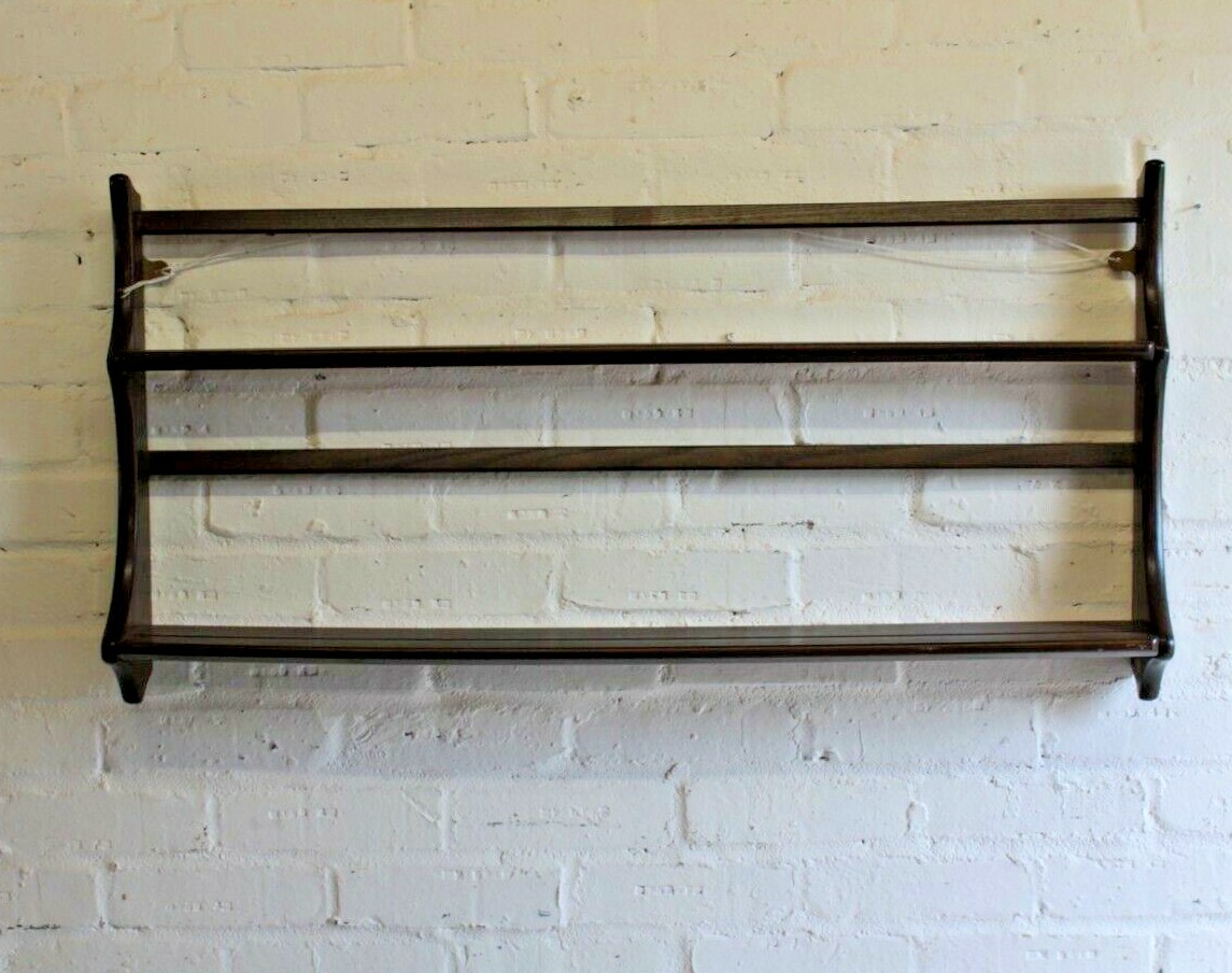 Pair of Mid Century Dark Elm Ercol Wall Shelves Shelving (Can Deliver ...