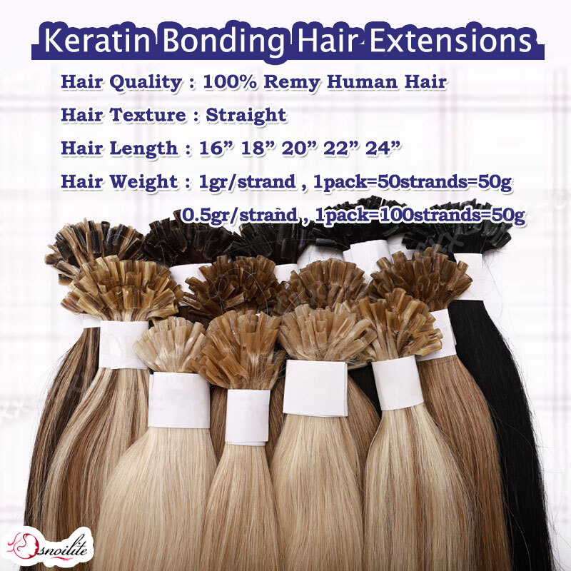 Pre-Bonded Keratin Hot Fusion Nail U Tip 100% Remy Human Hair ...