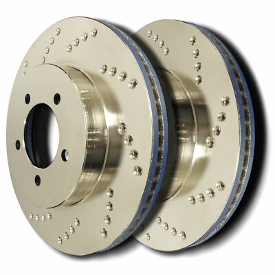 SP Performance C06-366-P Cross Drilled Brake Rotors Zinc Coating L/R Pr ...