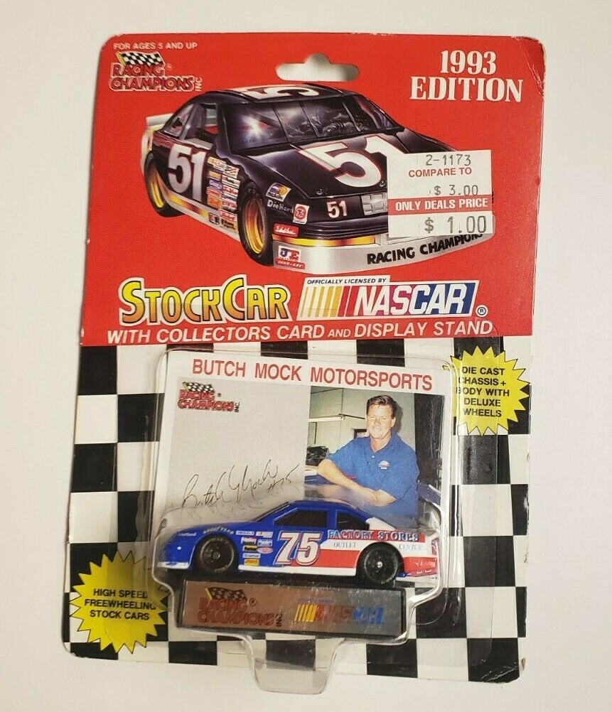 1993 NASCAR Stock Car #75 Butch Mock 1:64 Diecast Car w/ Stand & Card ...