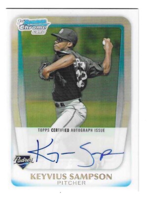 2011 1ST BOWMAN CHROME KEYVIUS SAMPSON PROSPECT AUTO RC #BCP182 PADRES ...