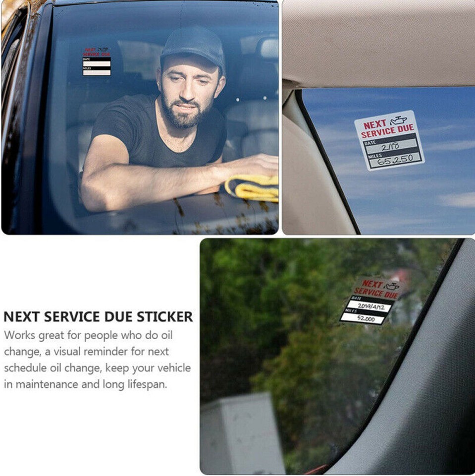 600pcs Oil Change Stickers Next Service Due Reminder Roll Car Window ...