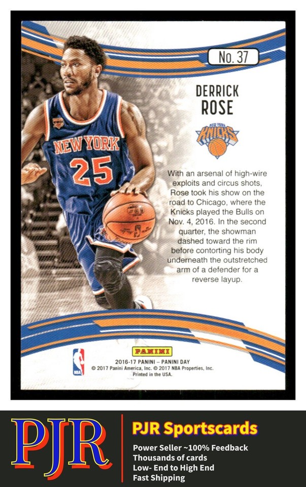 2016-17 Panini Day #37 Derrick Rose New York Knicks 35% Off 4+ Items | eBay